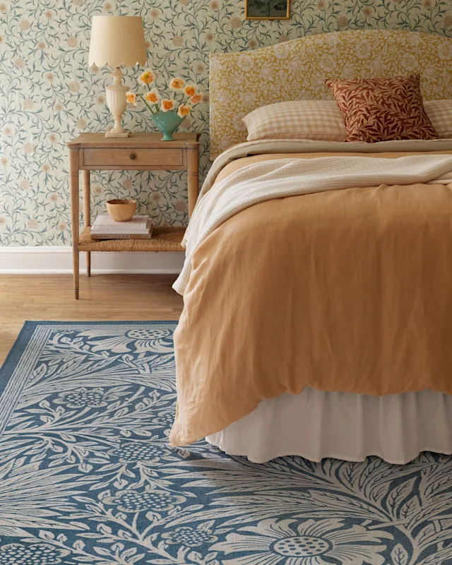 Morris & Co. Marigold Blue Rug | Ruggable
