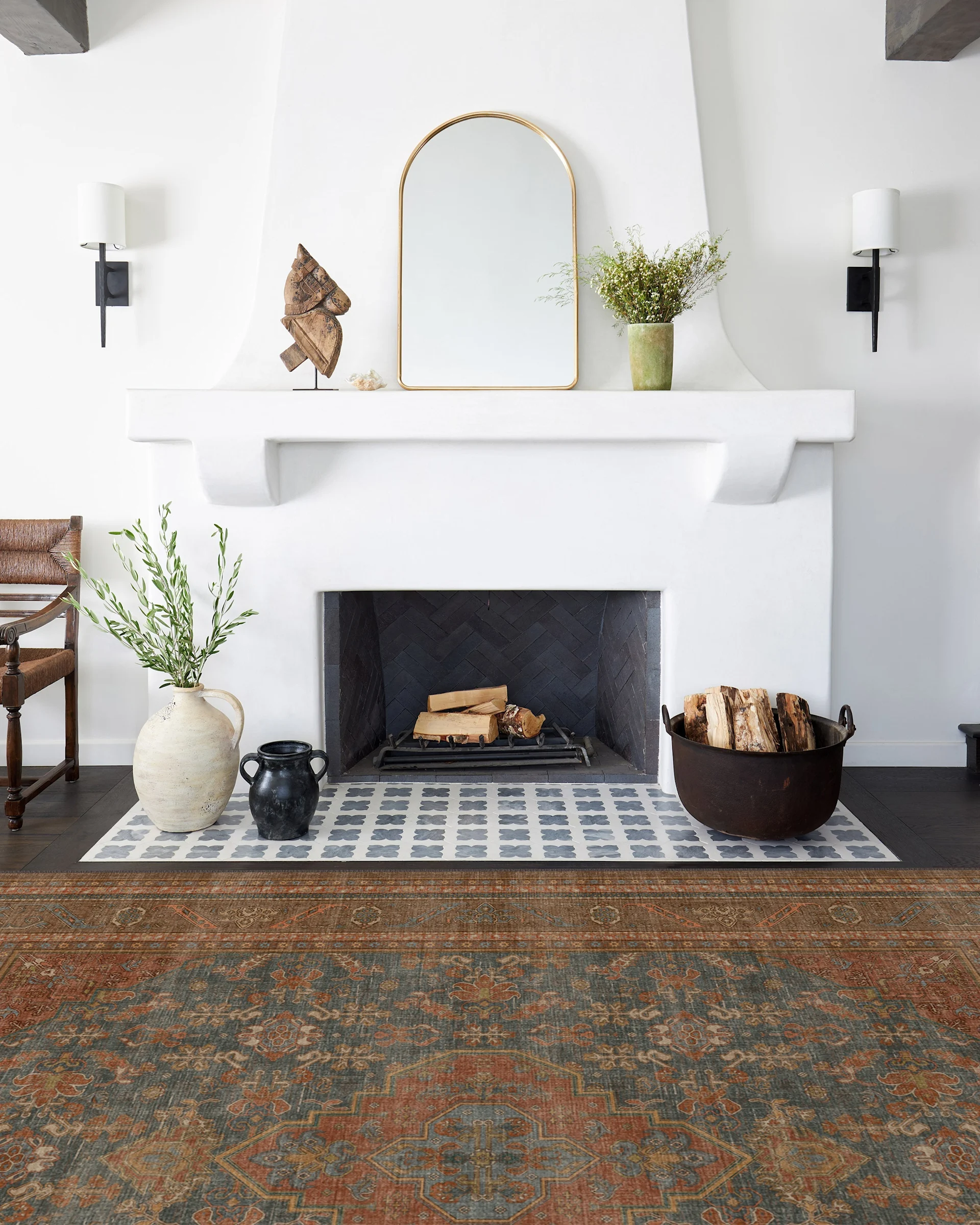 Rowan Teal Blue & Copper Rug | Ruggable