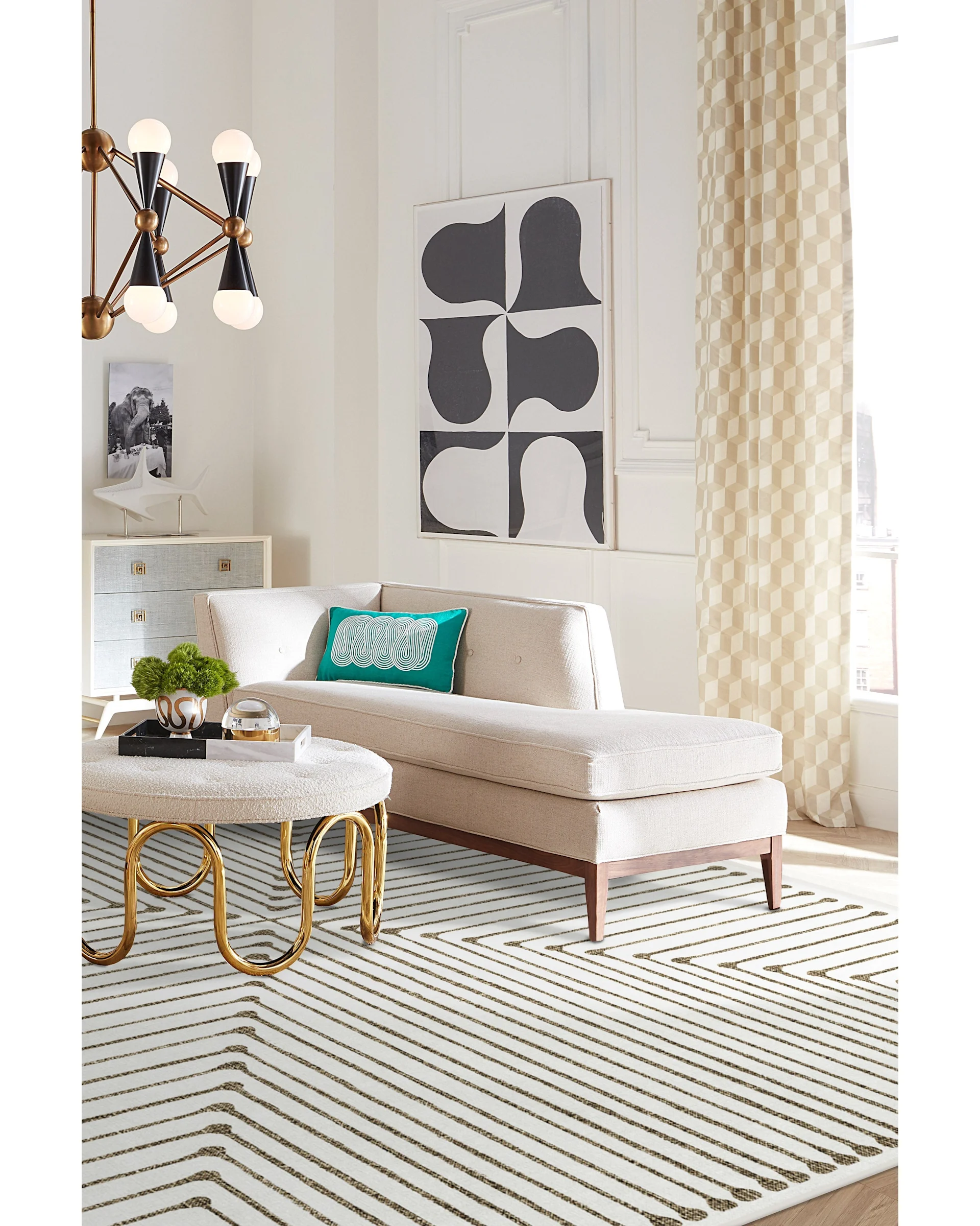 Jonathan Adler Inkdrop Camel & Ivory Rug | Ruggable