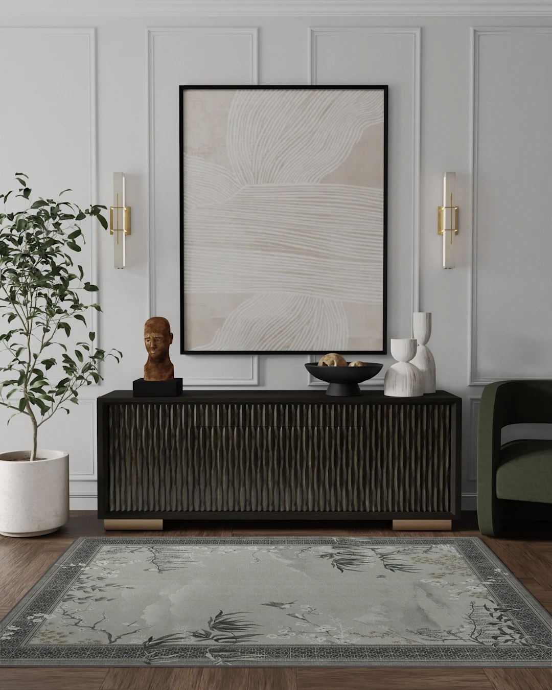 Wren Charcoal & Opal Tufted Rug | Ruggable
