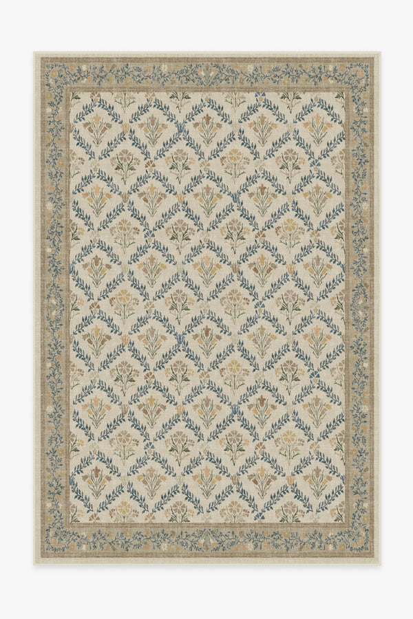 Morris & Co. Bellflowers Ivory & Gold Rug | Ruggable