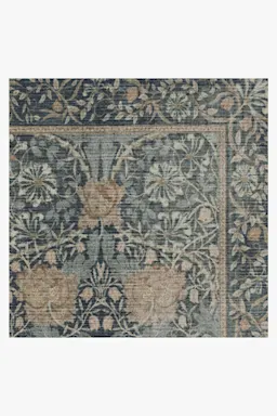 Morris & Co. Honeysuckle & Tulip Indigo Rug | Ruggable
