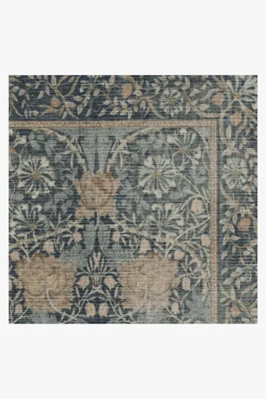 Morris & Co. Honeysuckle & Tulip Indigo Rug | Ruggable