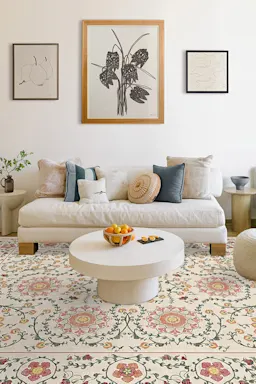 Suzani Coral Tufted Rug | Ruggable