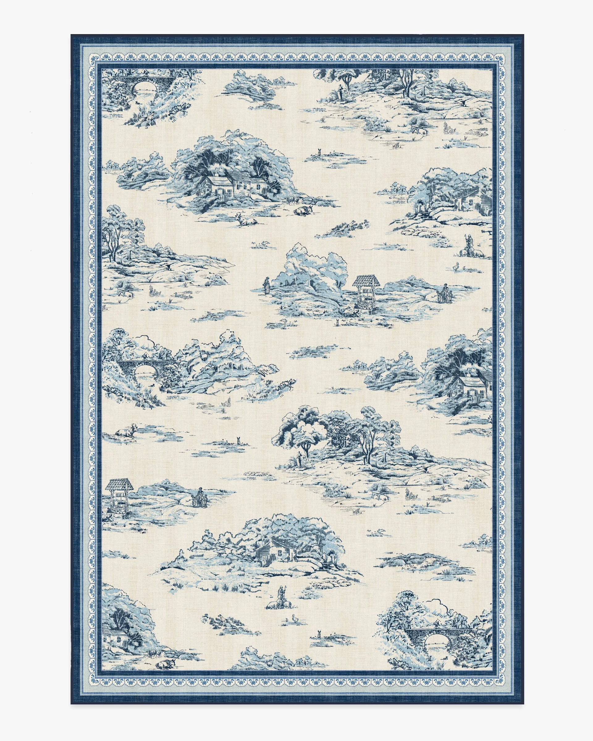 Provence Toile Delft Blue Rug | Ruggable