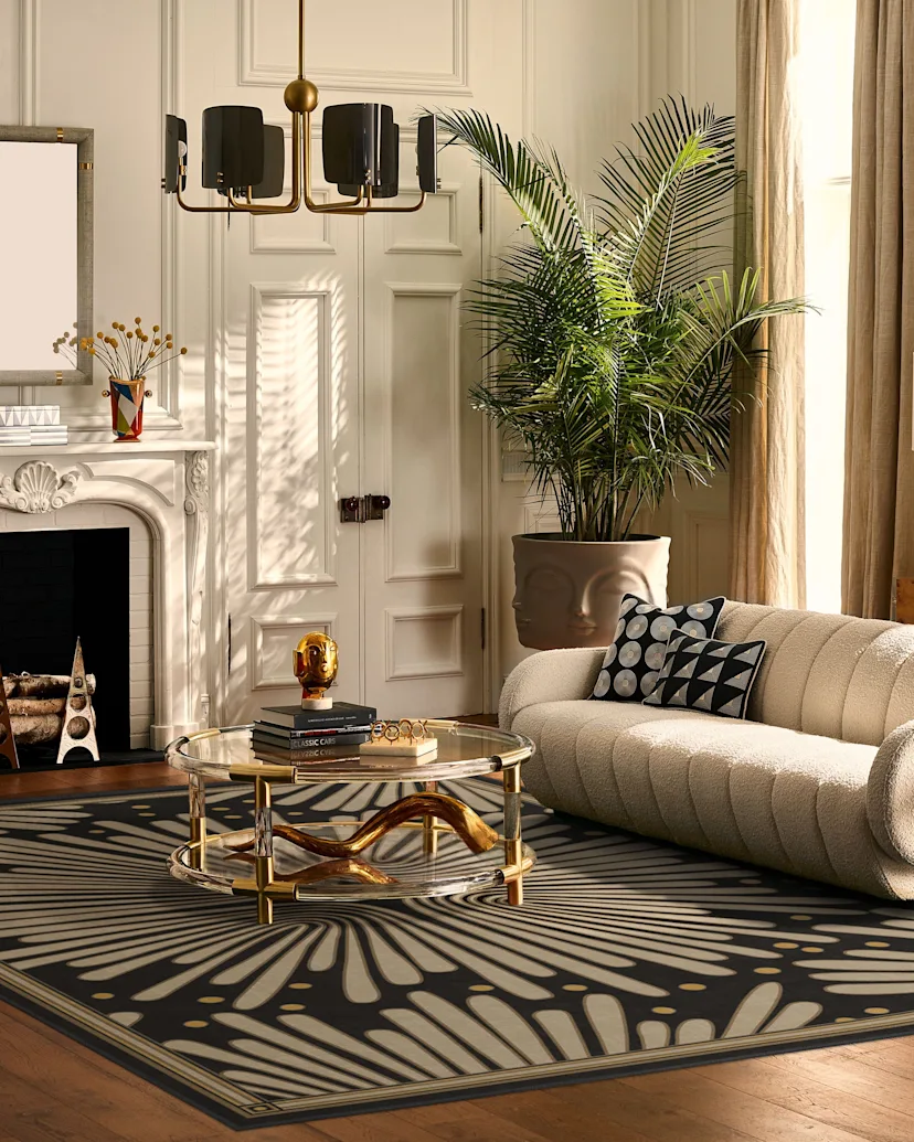 Jonathan Adler Gatsby Black & Gold Rug | Ruggable