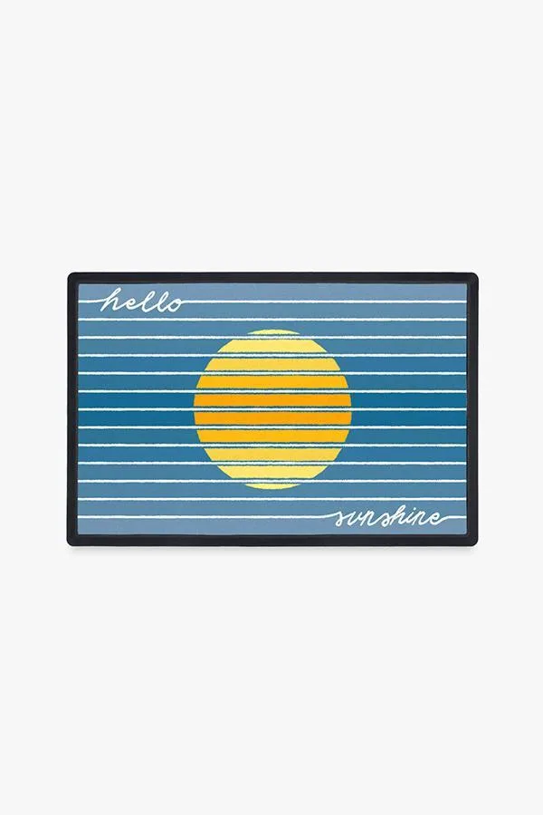 Hello Sunshine Blue Doormat | Ruggable