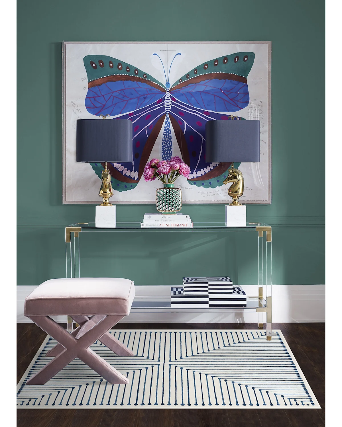 Jonathan Adler Inkdrop Slate Blue Rug | Ruggable