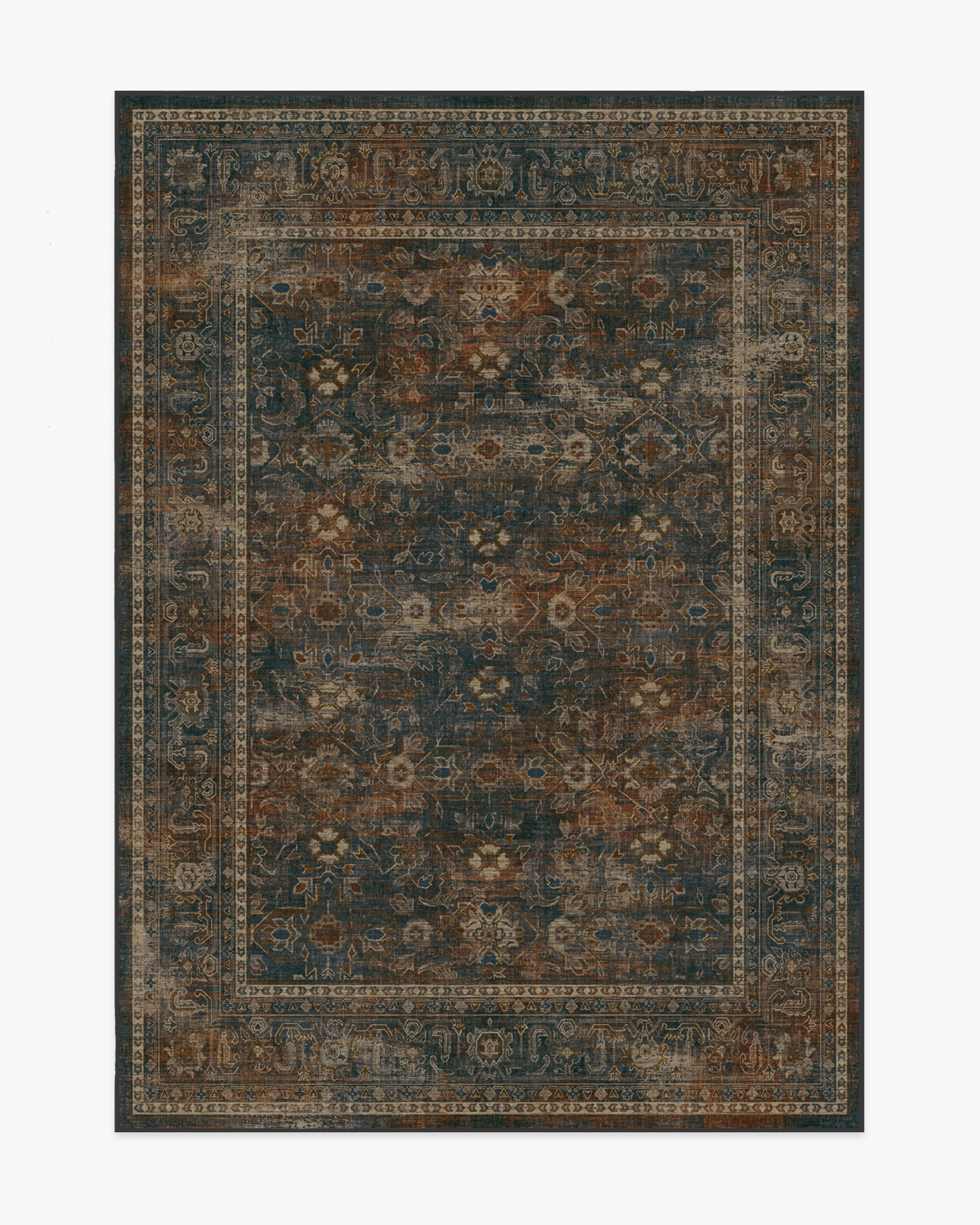 Ophelia Navy & Redwood Rug | Ruggable