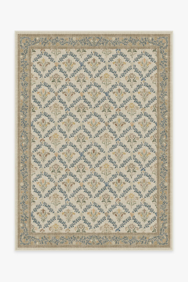 Morris & Co. Bellflowers Ivory & Gold Rug | Ruggable
