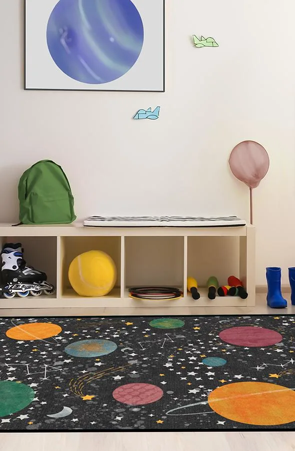 Outer Space Black Rug | Ruggable