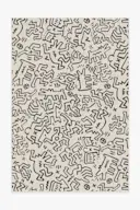 Keith Haring Block Party Black & Ivory Rug | Ruggable