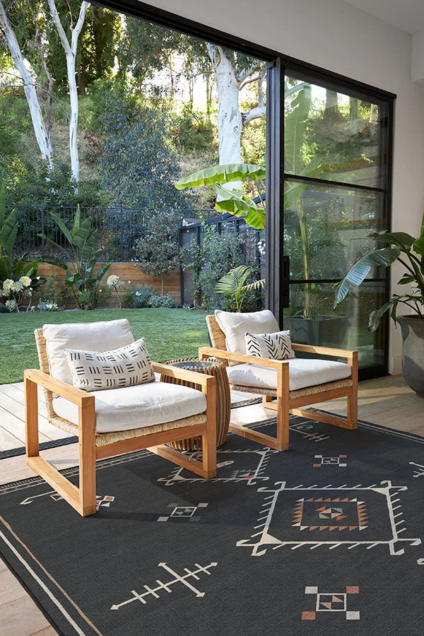 Outdoor Damali Black Multicolour Rug | Ruggable