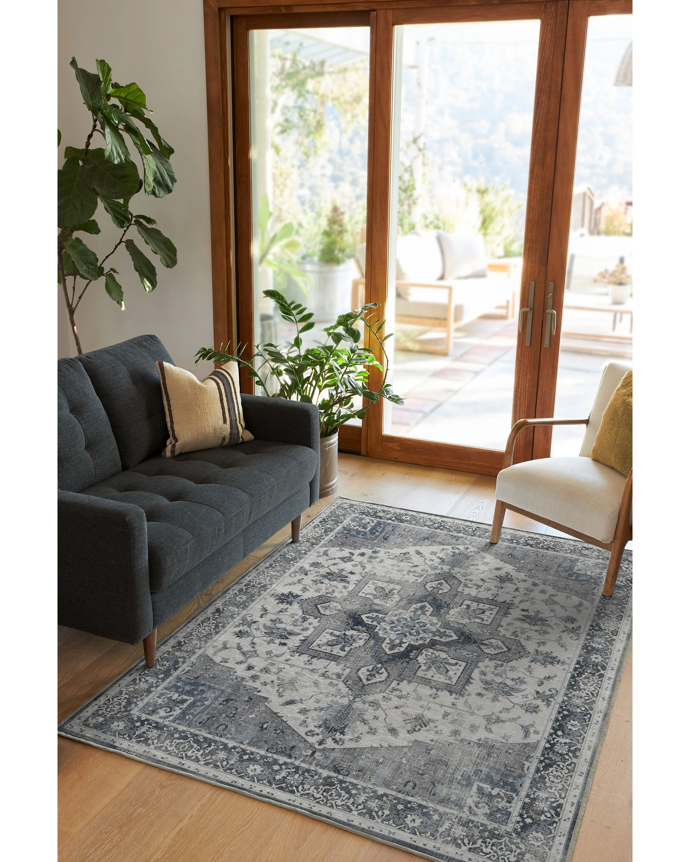 Kira Stone Blue Rug | Ruggable