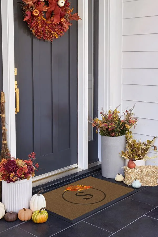 Harvest Leaves Monogram Doormat | Ruggable