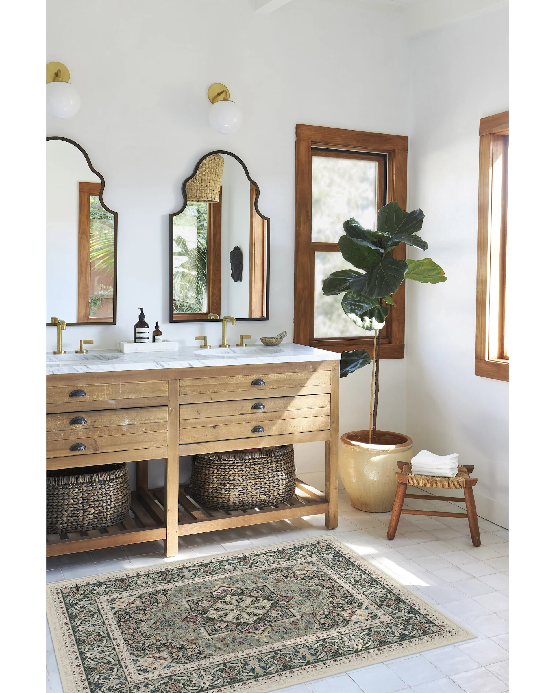 Hendesi Heriz Sage Rug | Ruggable