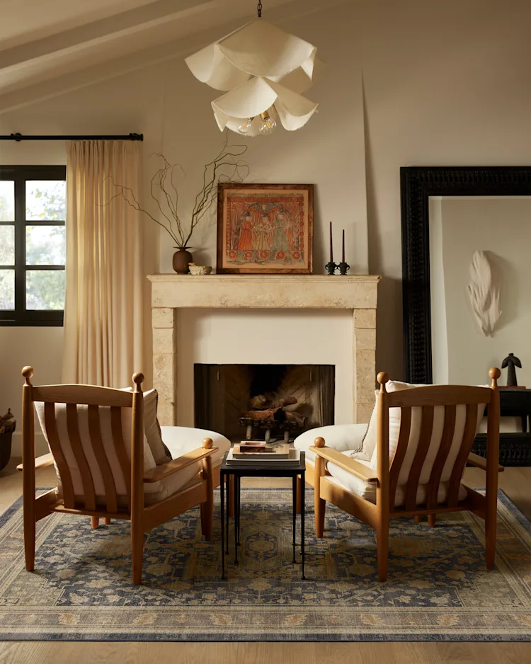 Zahra Ink & Vintage Citron Rug | Ruggable