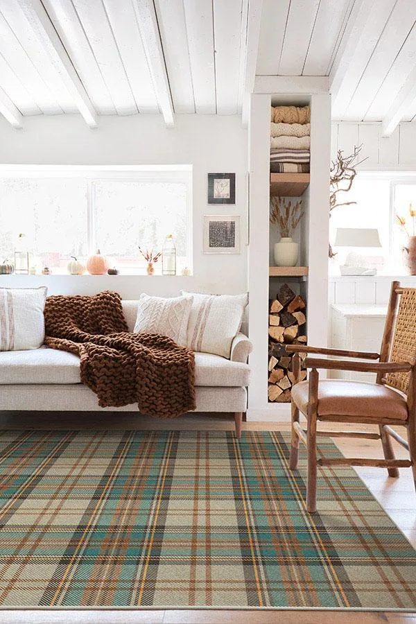 Dress Stewart Tartan Khaki Tufted Rug | Ruggable