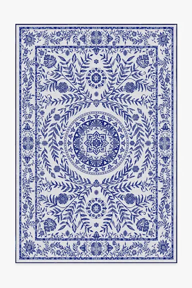 Outdoor Fontaine Delft Blue Rug | Ruggable