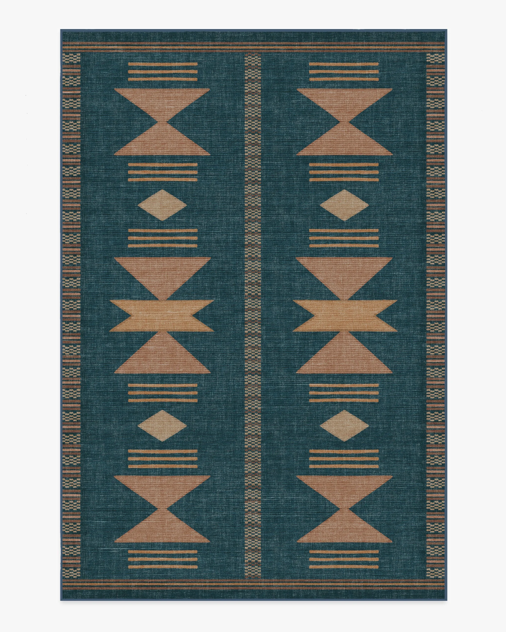 Lark Blue & Rose Rug | Ruggable