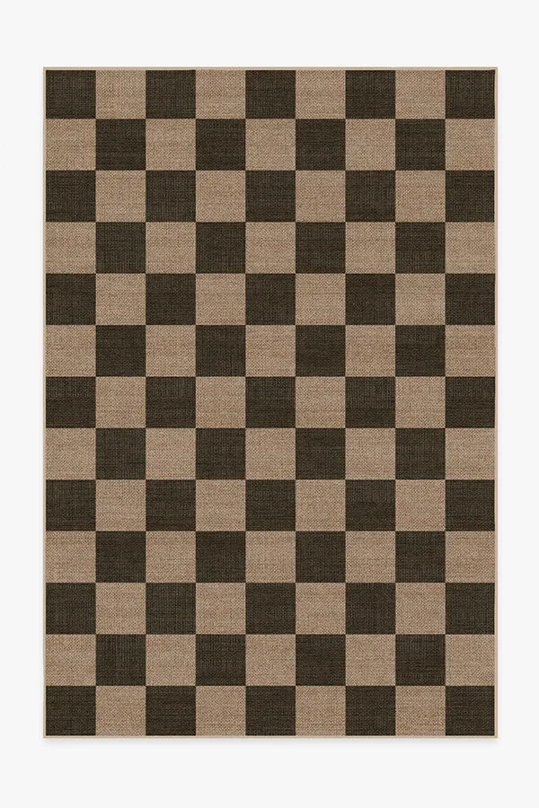 Checkerboard Soft Black Re-Jute Rug | Ruggable