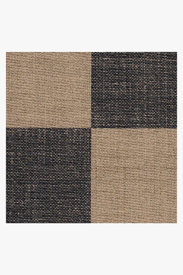 Checkerboard Soft Black Re-Jute Rug | Ruggable