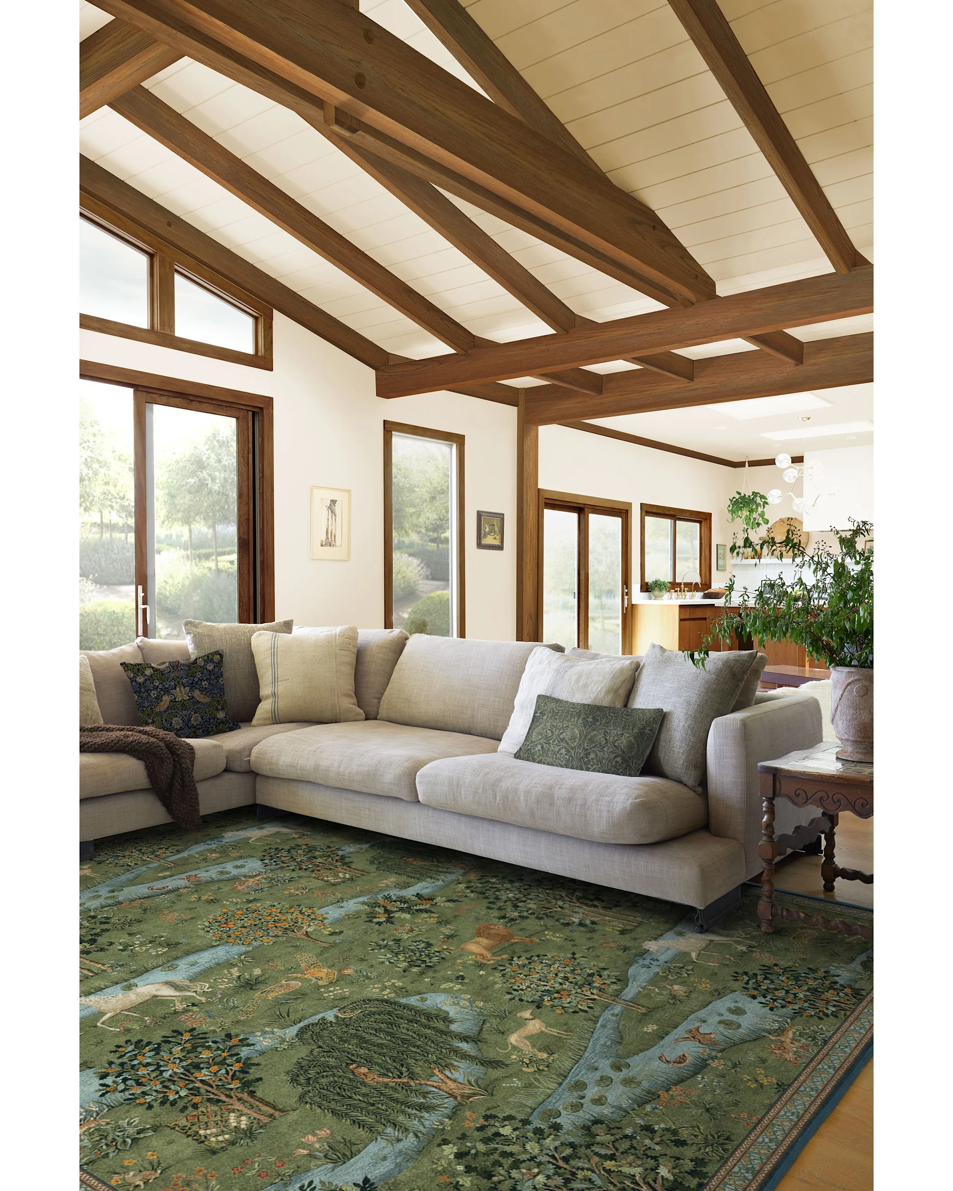 Morris & Co. Owl & Willow Green Rug | Ruggable