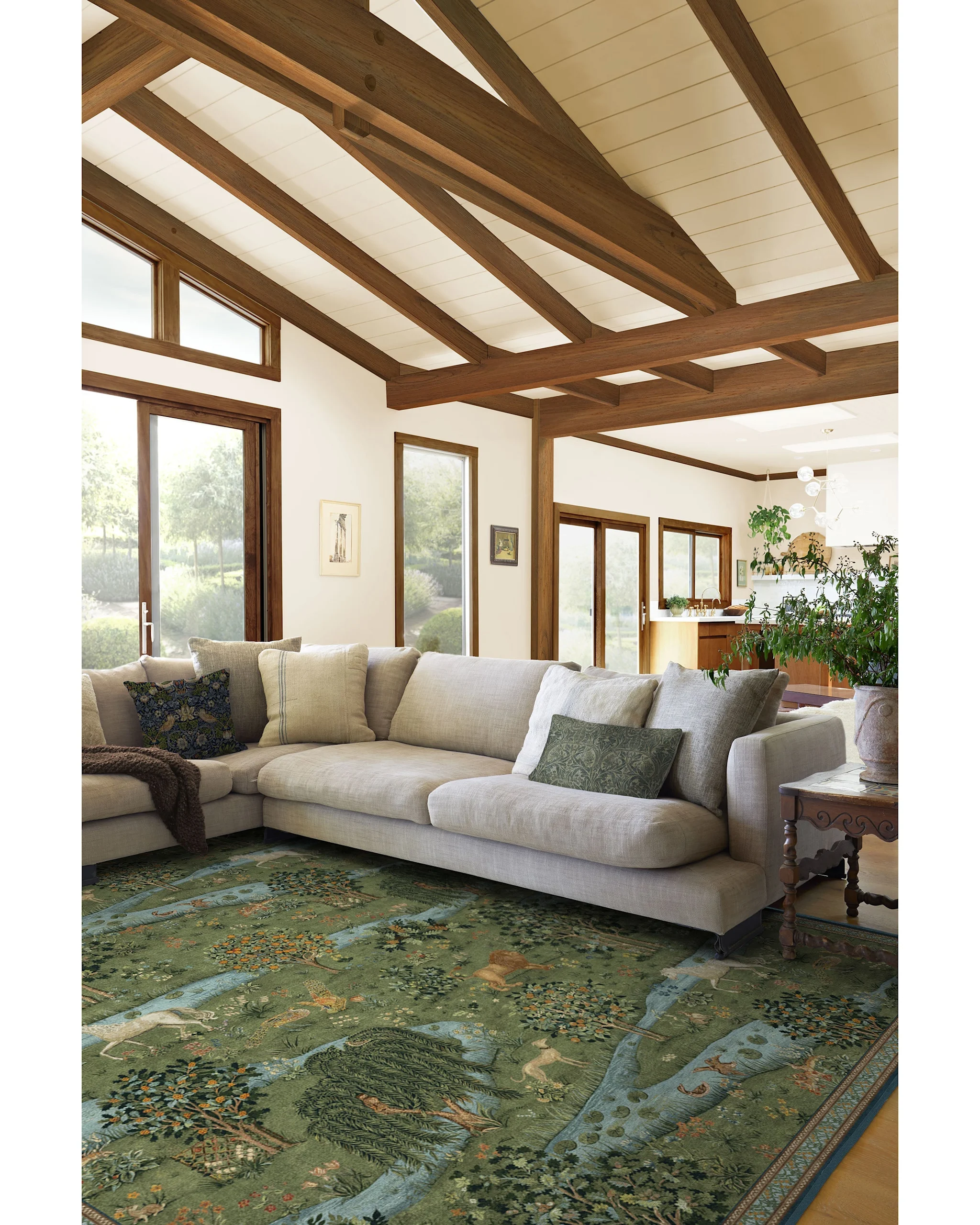 Morris & Co. Owl & Willow Green Rug | Ruggable