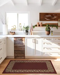 Ribbon Border Red & Natural Rug | Ruggable