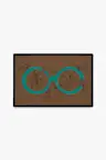 Iris Apfel Monkey See Monkey Do Turquoise Doormat | Ruggable
