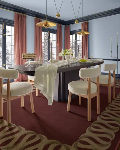 Ribbon Border Red & Natural Rug | Ruggable