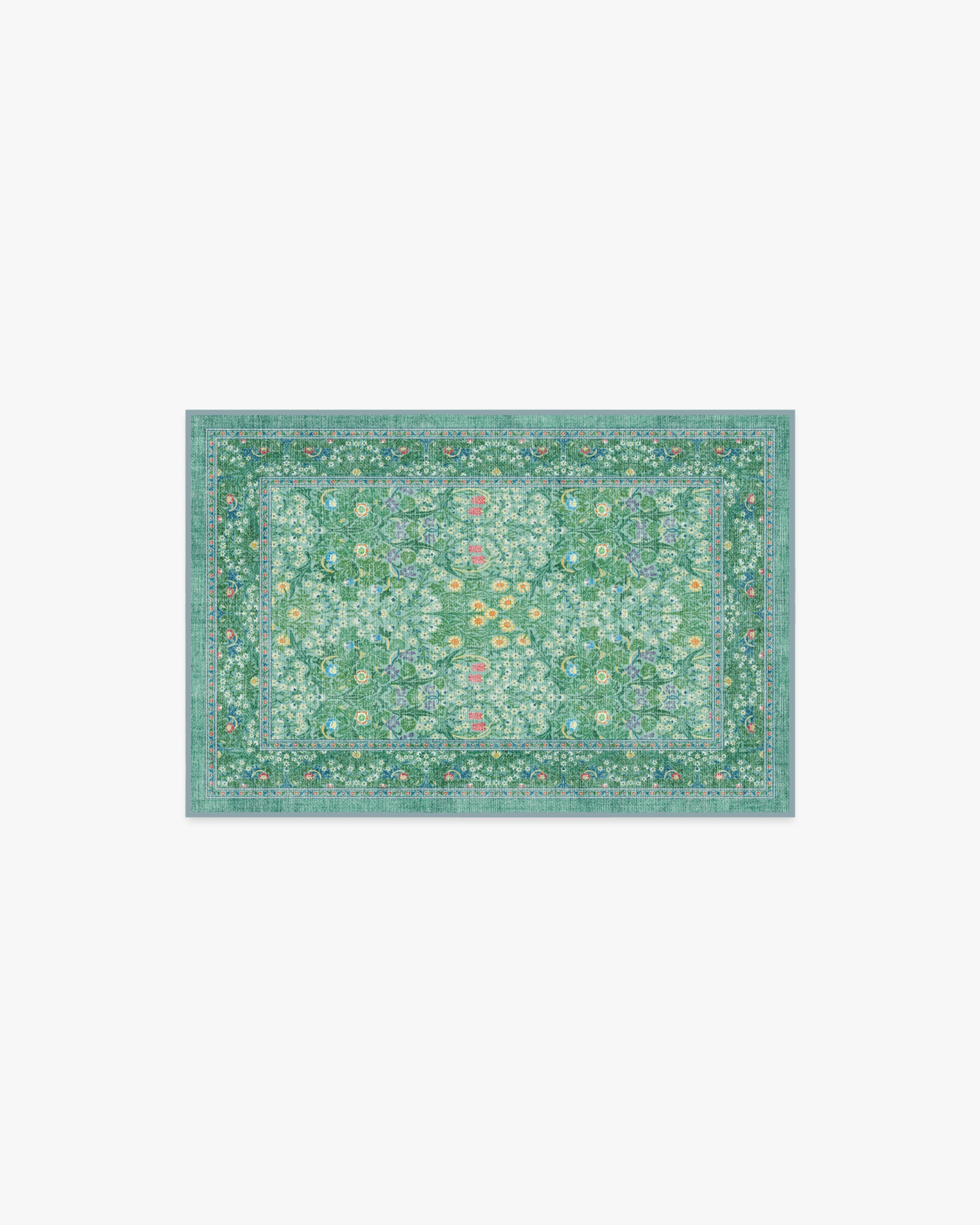 Morris & Co. Blackthorn Multicolour Jade Rug | Ruggable