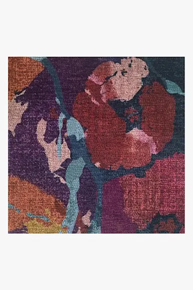 Watercolor Floral Navy Rug | Ruggable