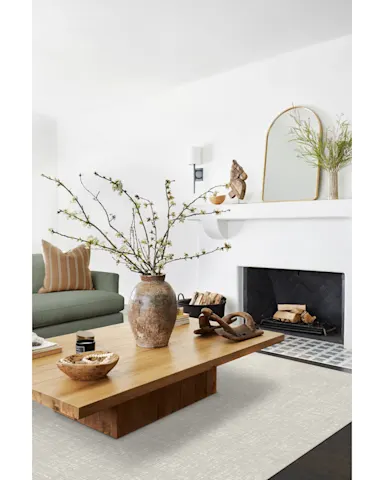 Crosshatch Beige Ivory Tufted Rug | Ruggable