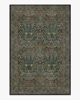 Morris & Co. Blackthorn Forest Green Rug | Ruggable