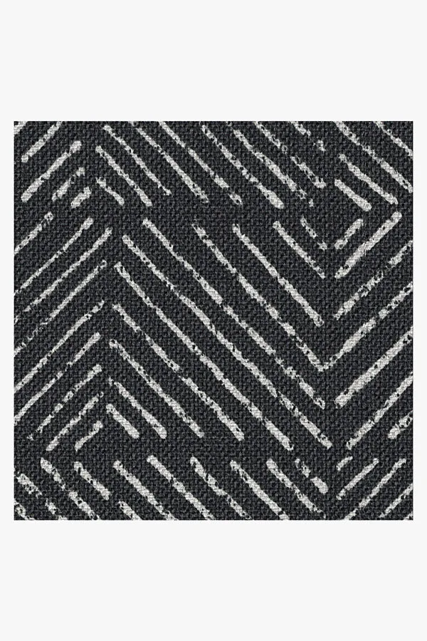 Outdoor Parquet Black Rug | Ruggable