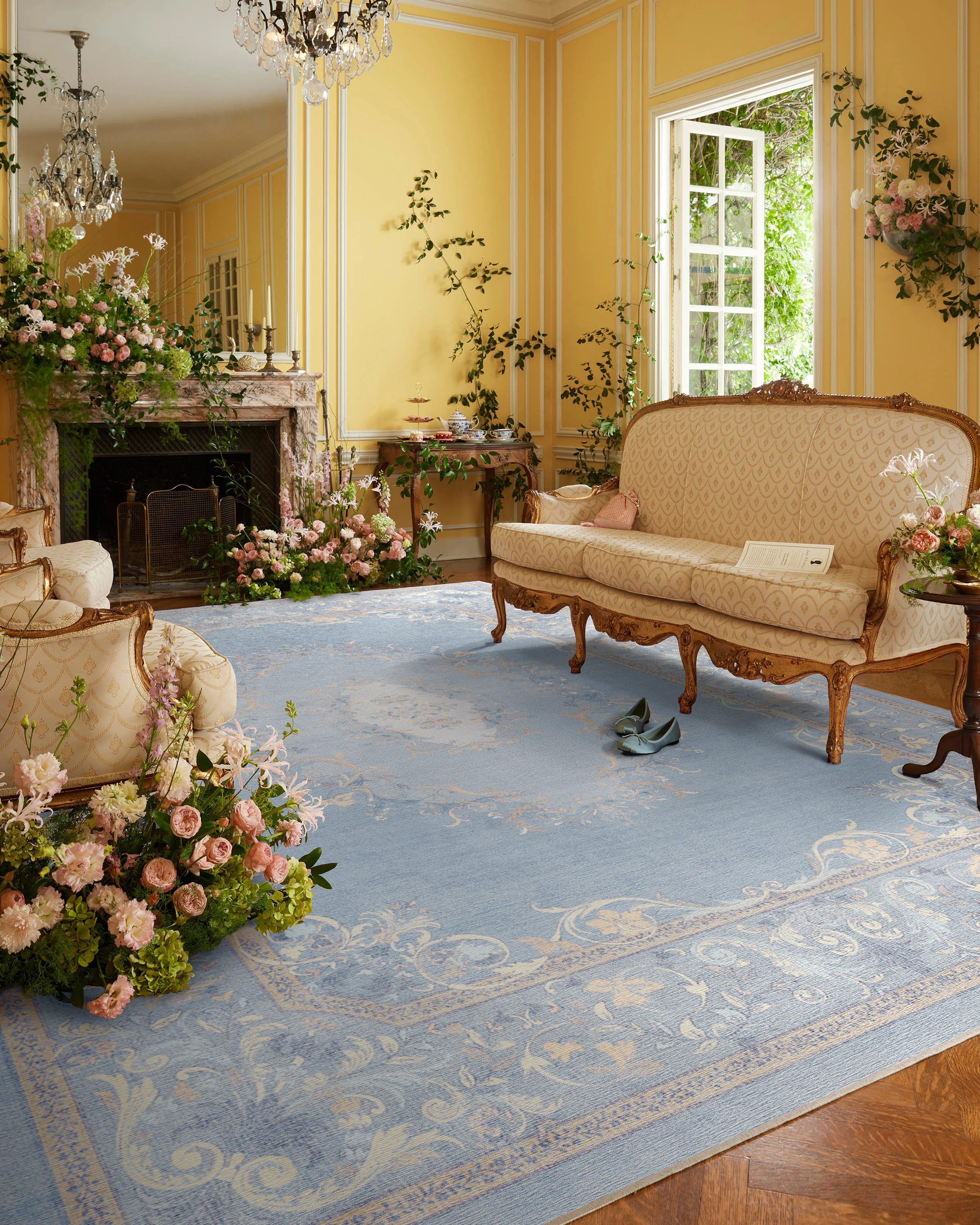Bridgerton Lady Whistledown Soft Blue Rug | Ruggable