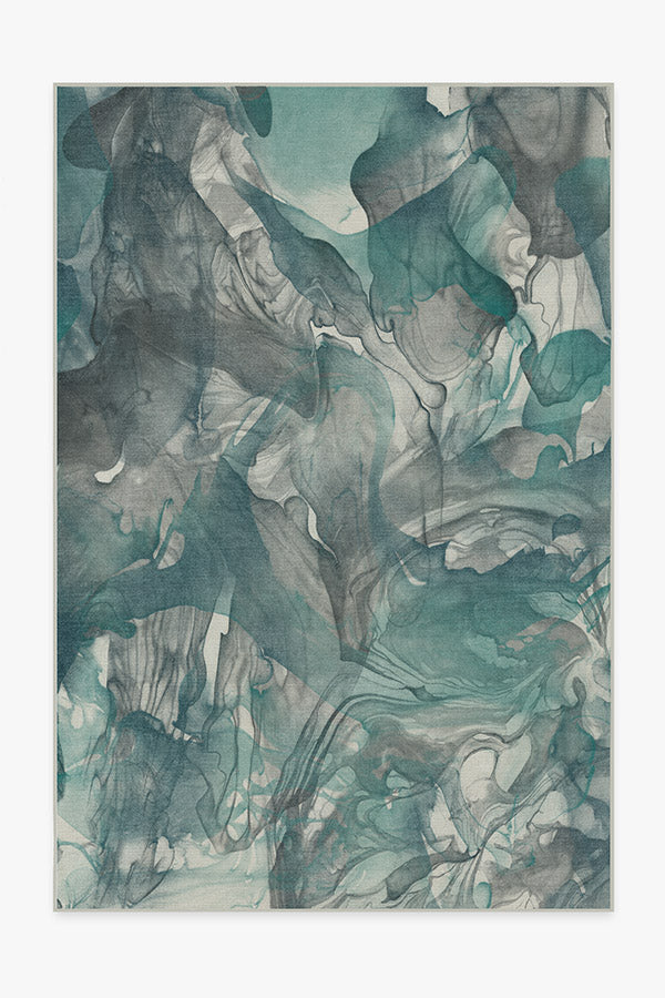 Aurora Teal Grey Rug