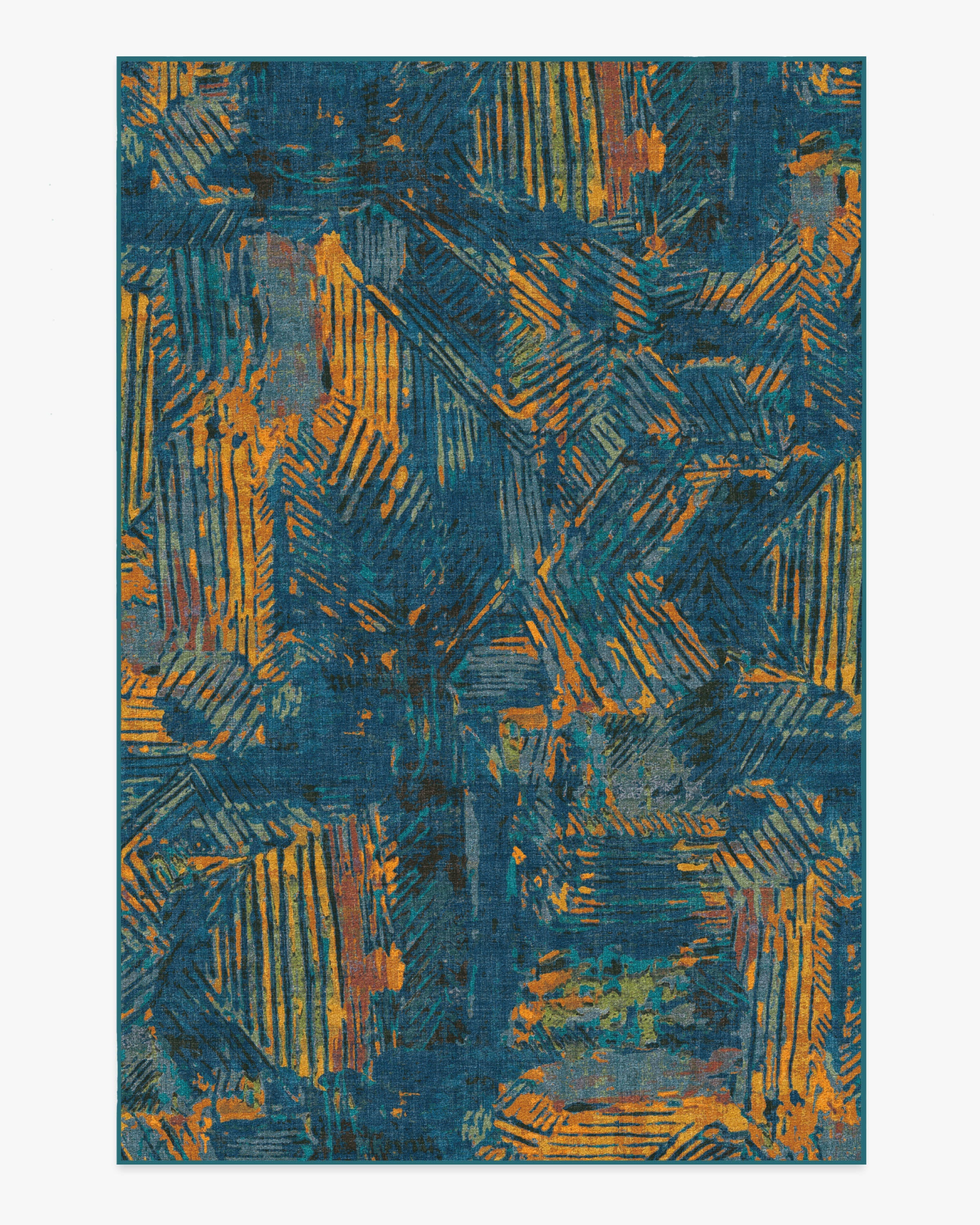 Malene Barnett Sgraffito Royal Blue Rug | Ruggable