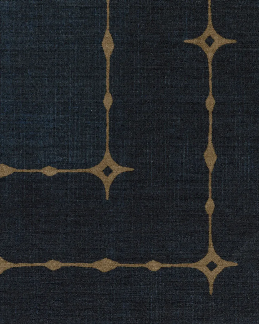 Sparkle Border Dark Navy Rug | Ruggable