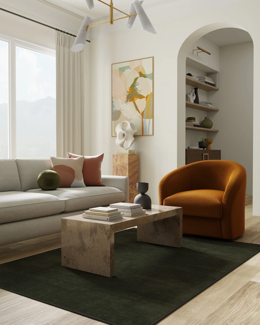 Nico Solid Olive Rug | Ruggable