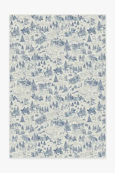Winter Toile Blue Rug | Ruggable