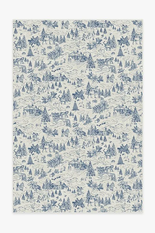 Winter Toile Blue Rug | Ruggable