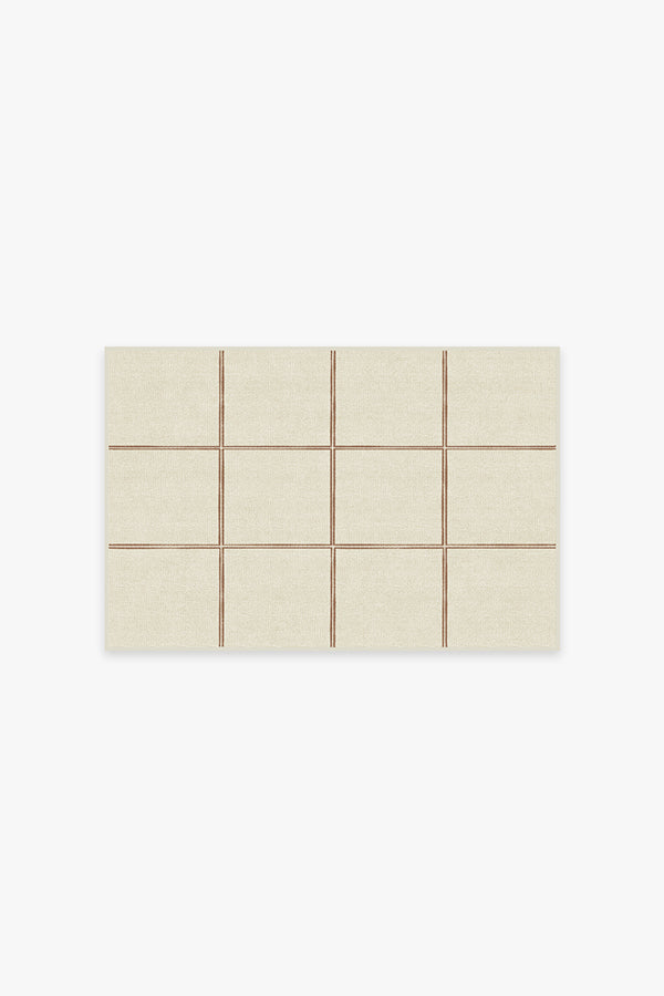 Vista Grid Ivory & Rust Rug | Ruggable