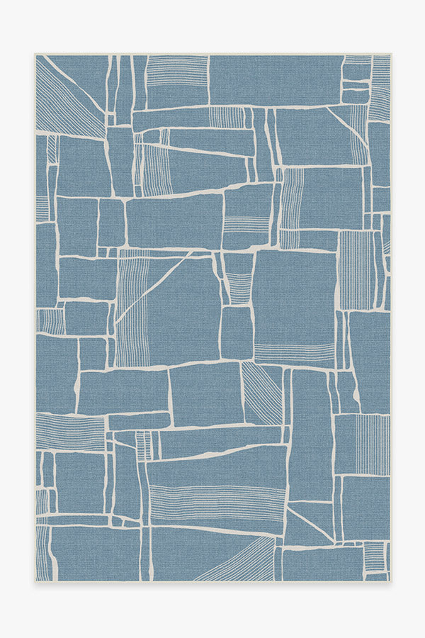 Outdoor Rune Slate Blue Rug | Ruggable