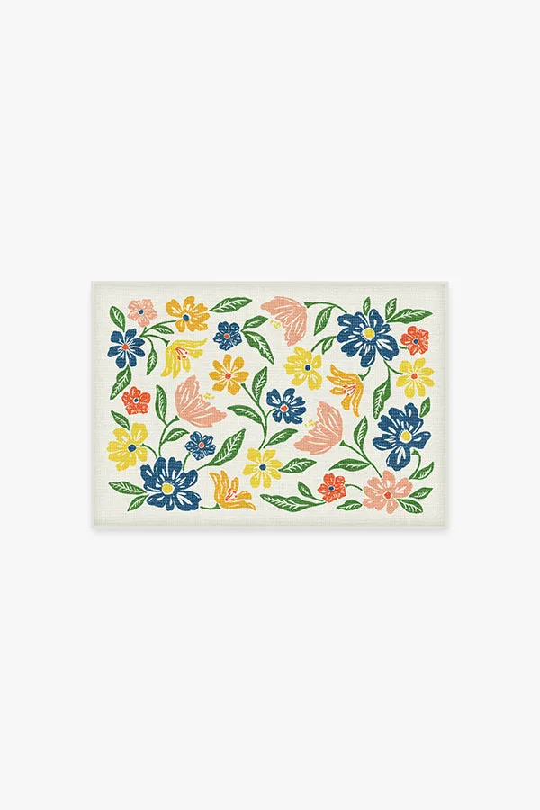 Bella Bouquet Multicolor Bath Mat | Ruggable