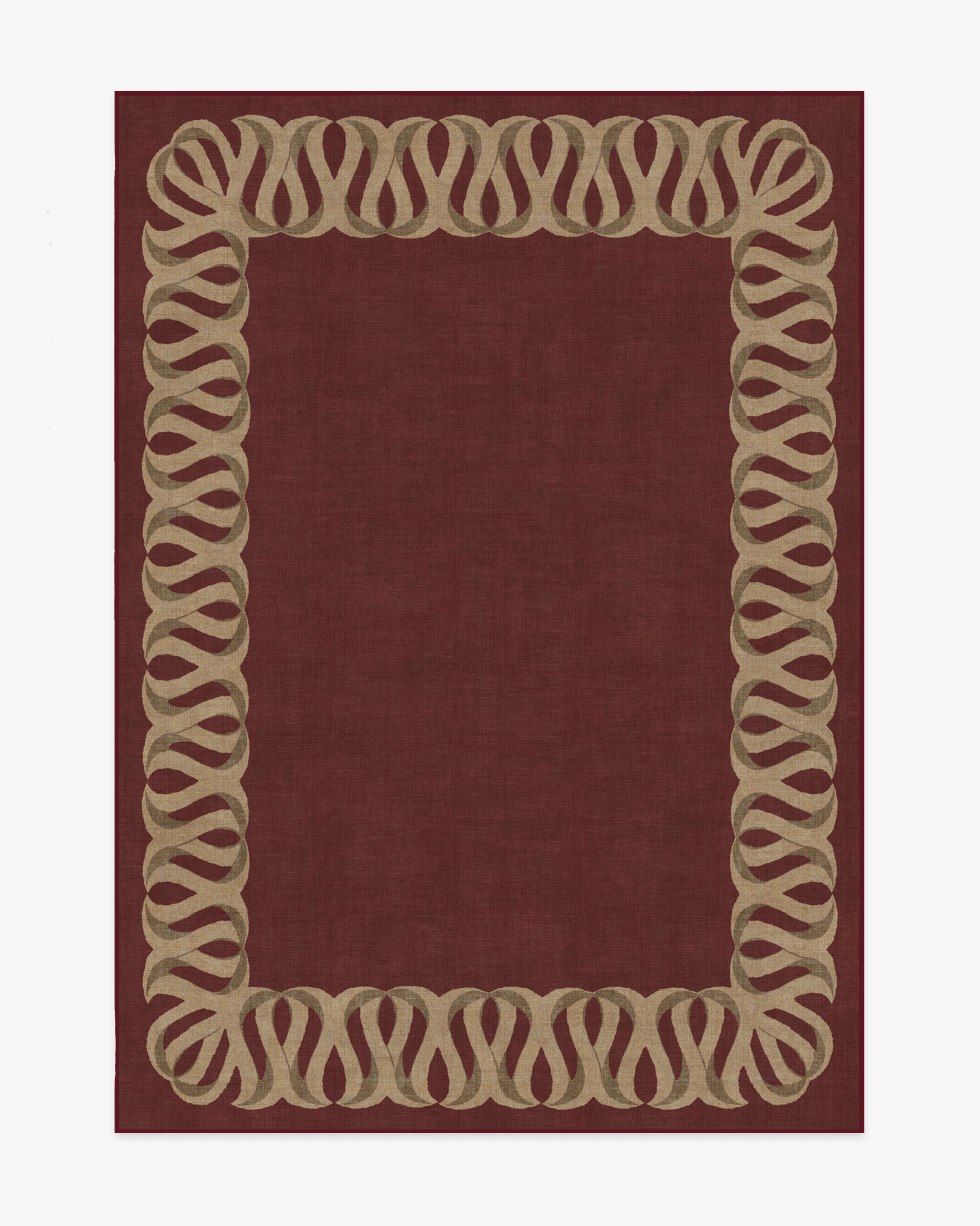 Ribbon Border Red & Natural Rug | Ruggable