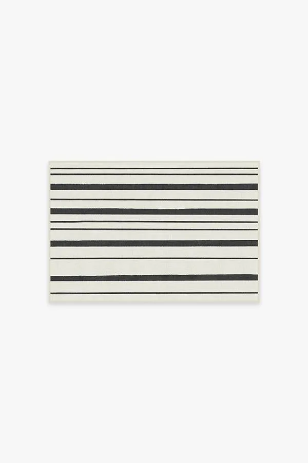 Hudson Stripe Black Rug | Ruggable