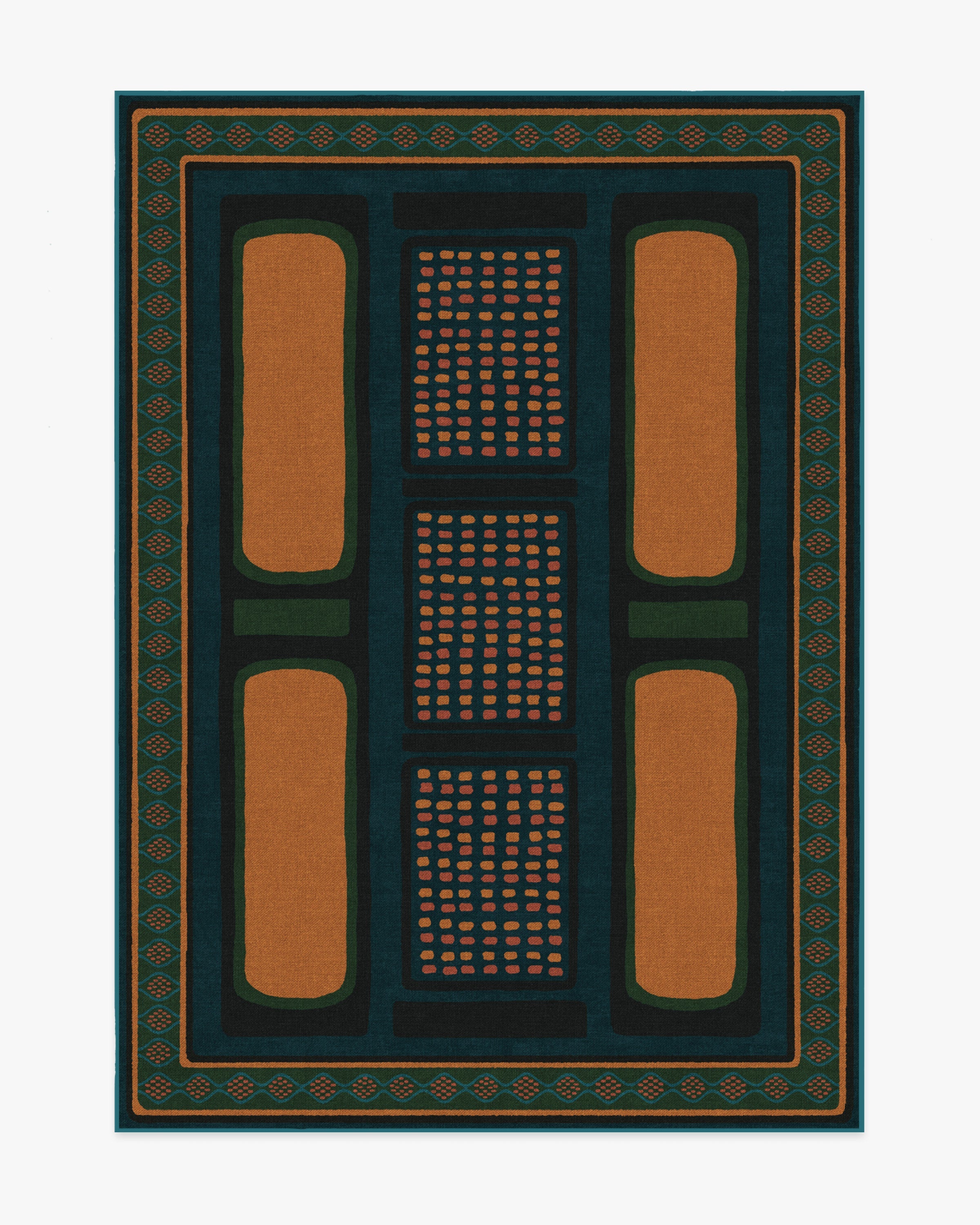 Architectural Digest Nerissa Teal & Gold Rug