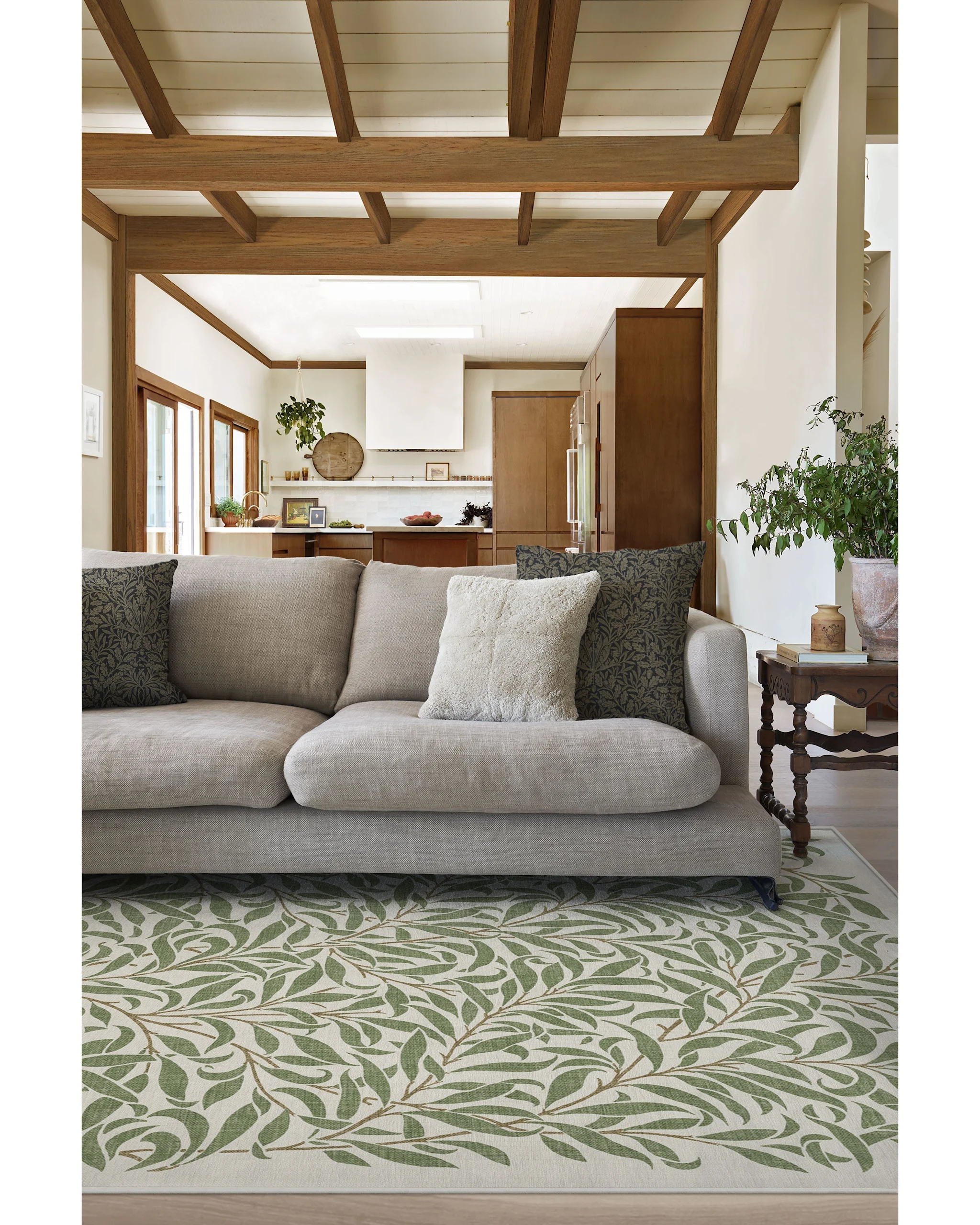 Morris & Co. Pure Willow Boughs Green Rug | Ruggable